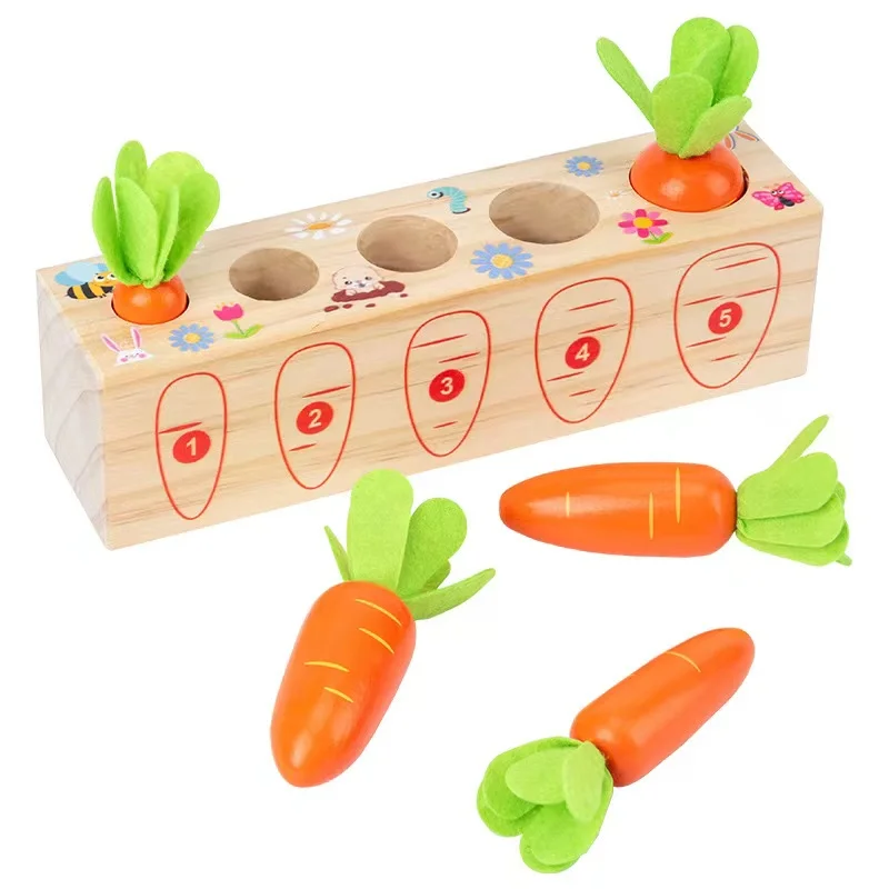 Wooden montessori matching toys wooden memory counting puzzle games ...