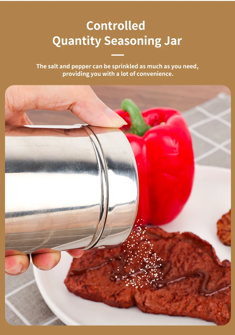 Stainless Steel Spice Shaker Seasoning Dispenser Spice Bottles With ...