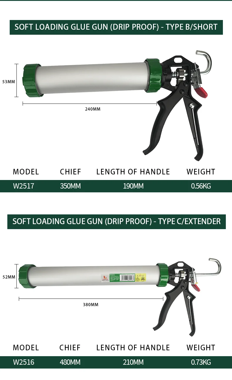 Various Styles Glue Injection Gun Silicone Sealant Caulking Gun Tools ...