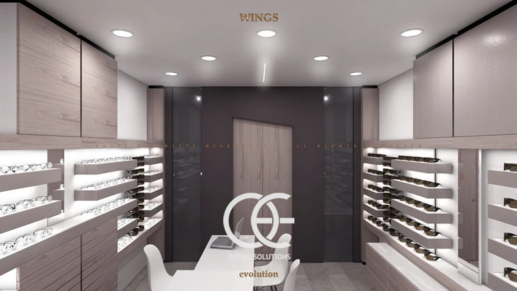 Optical Shop Shelf - Modern Display Stand for Eyewear