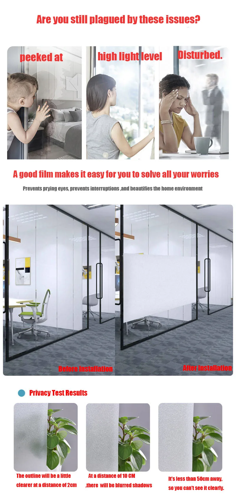 Translucent Opaque Self-Adhesive Frosted Glass Film