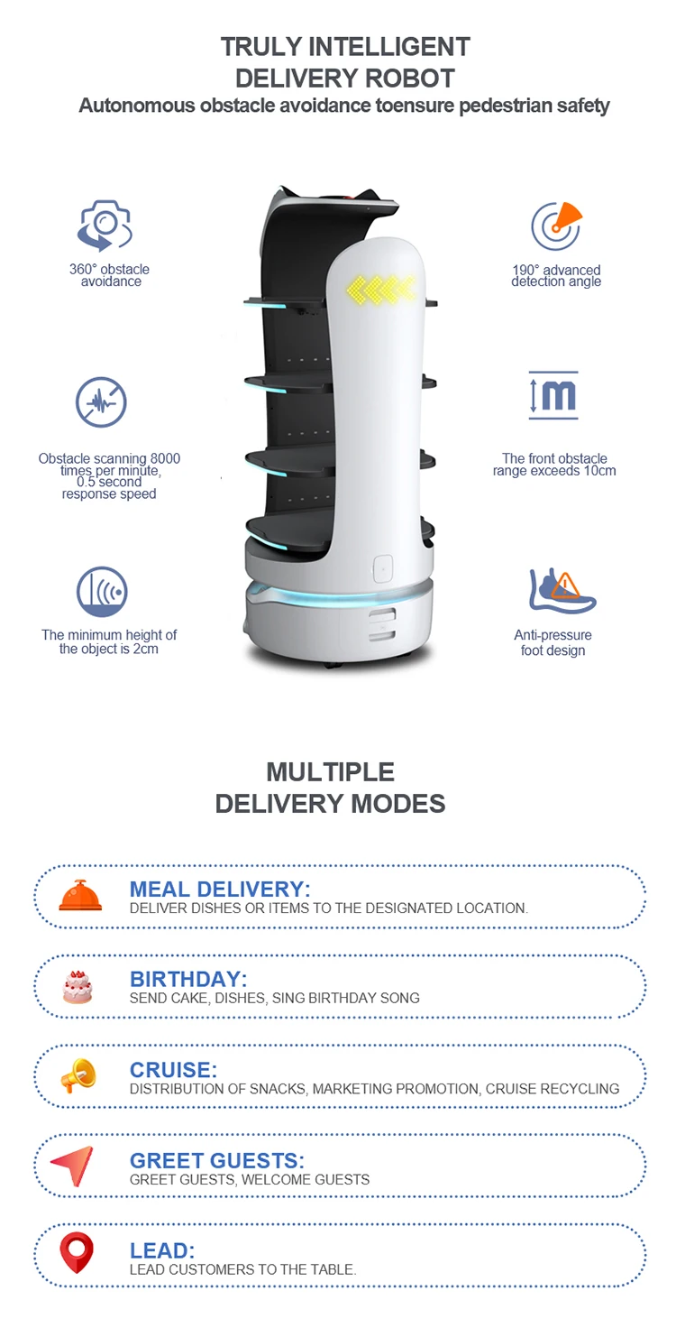 Artificial Intelligent Dish Food Delivery Robot for Restaurants