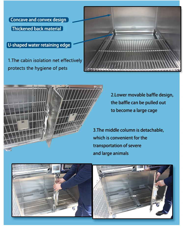 Stainless Steel Veterinary Medical Cage - Animal ICU Care