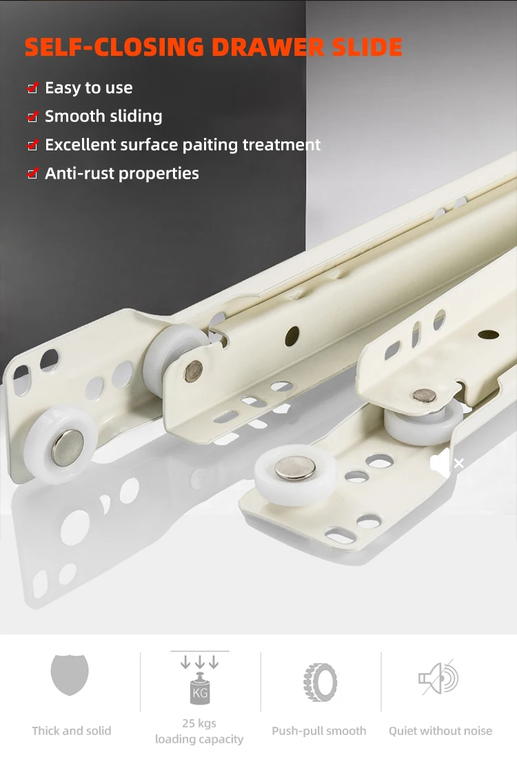 Ds001 Fgv Coating Bottom Mounting Drawer Rail Telescopic Full Extension ...