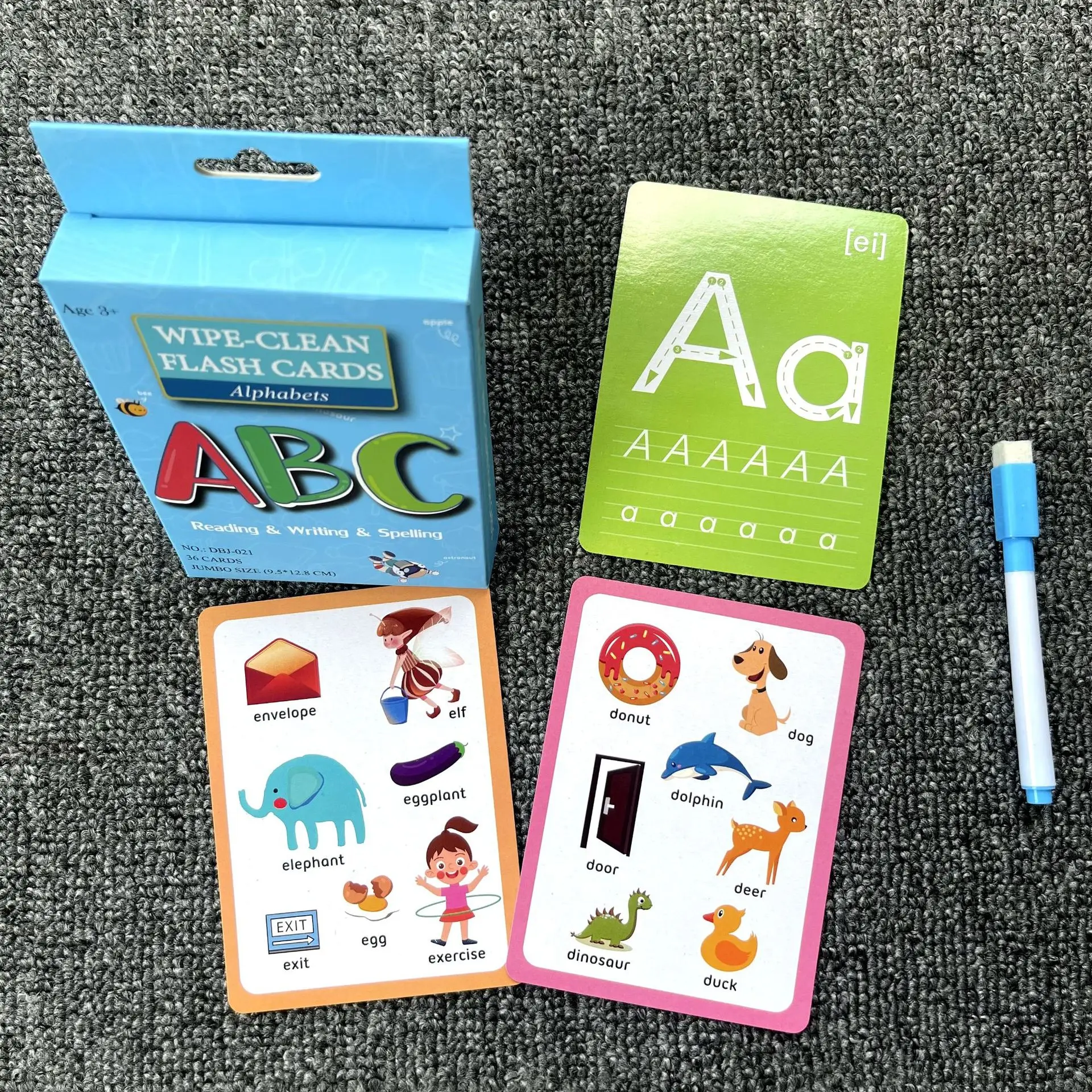 Wipe-clean Alphabet Flash Cards Learning Toy Educational Preschool ...