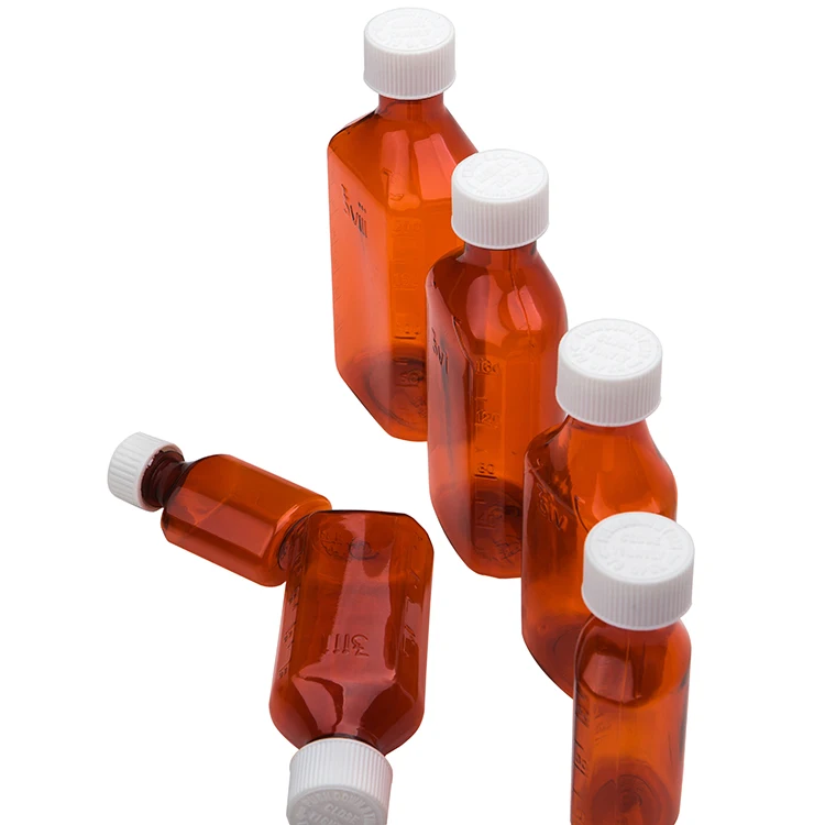 8 Oz Oval Rx Bottles With CR Caps Medicine Liquid Bottle Child ...