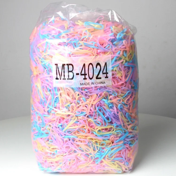 1kg Colorful Disposable Hair Bands Scrunchie Girls Elastic Rubber Band ...