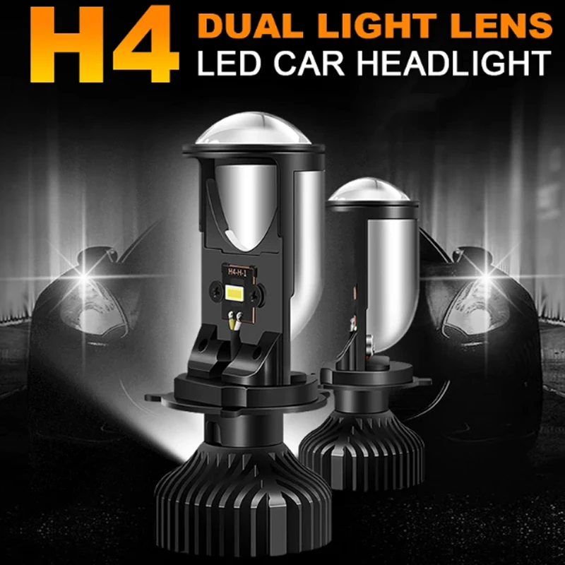 Auto LED Lens With Projector Headlight Bulbs A10 H4 High Low Beam 3570 ...