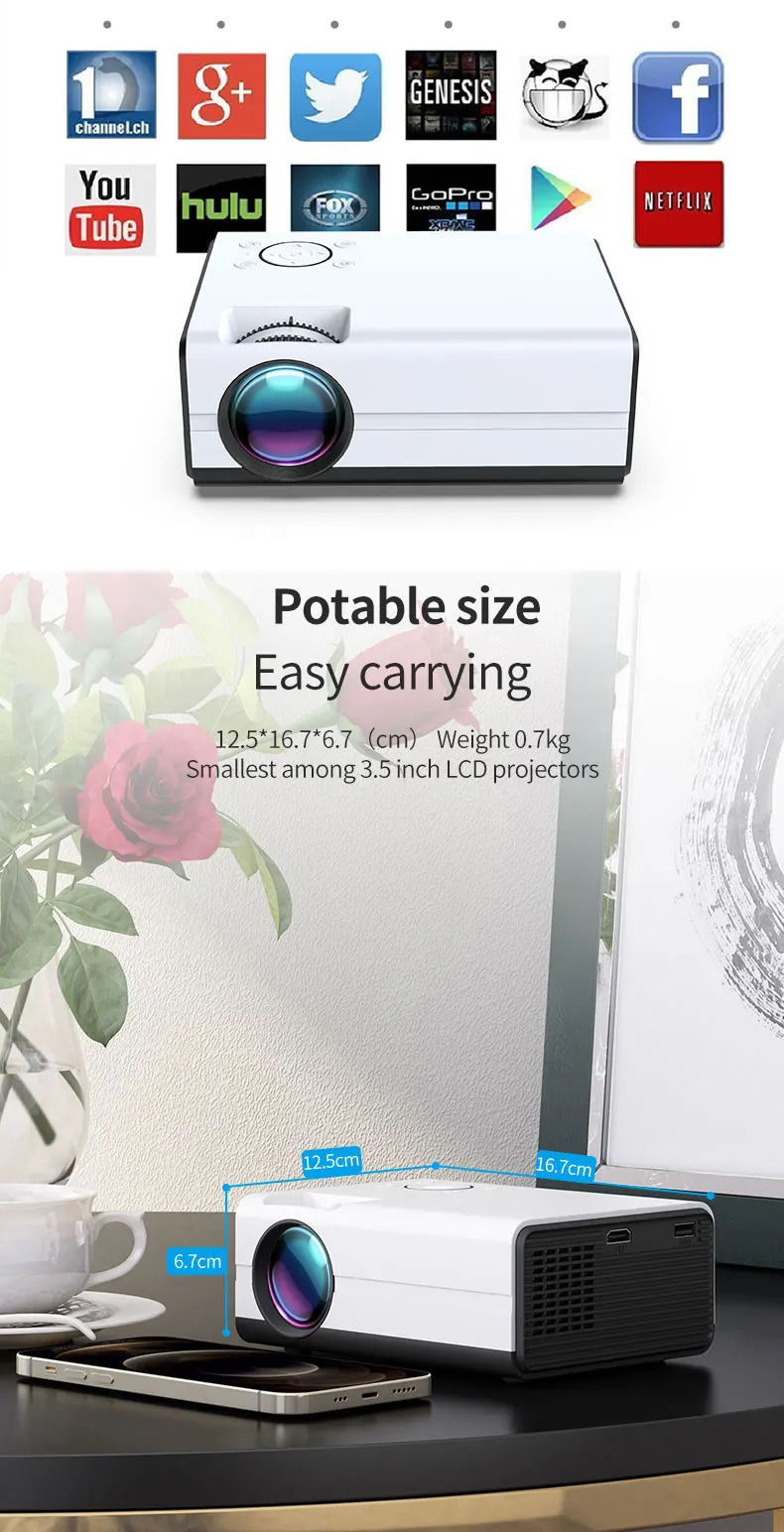 Mini Projector P8 Dlp 1080p Smart Android Wifi Bt Quad Core Mobile ...