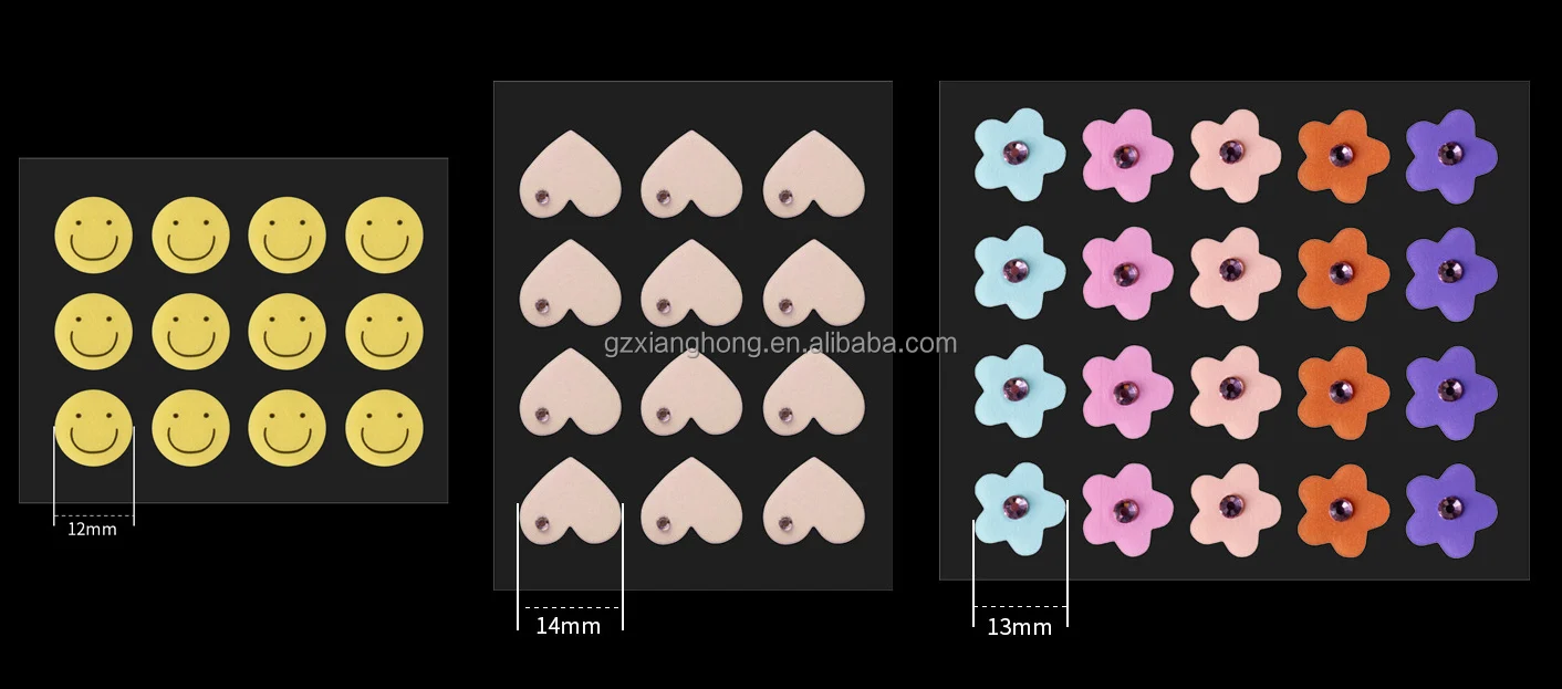 Private Label Face Acne Skin Repair Stickers Smiley Diamond-studded Love Petals Acne Patch ...