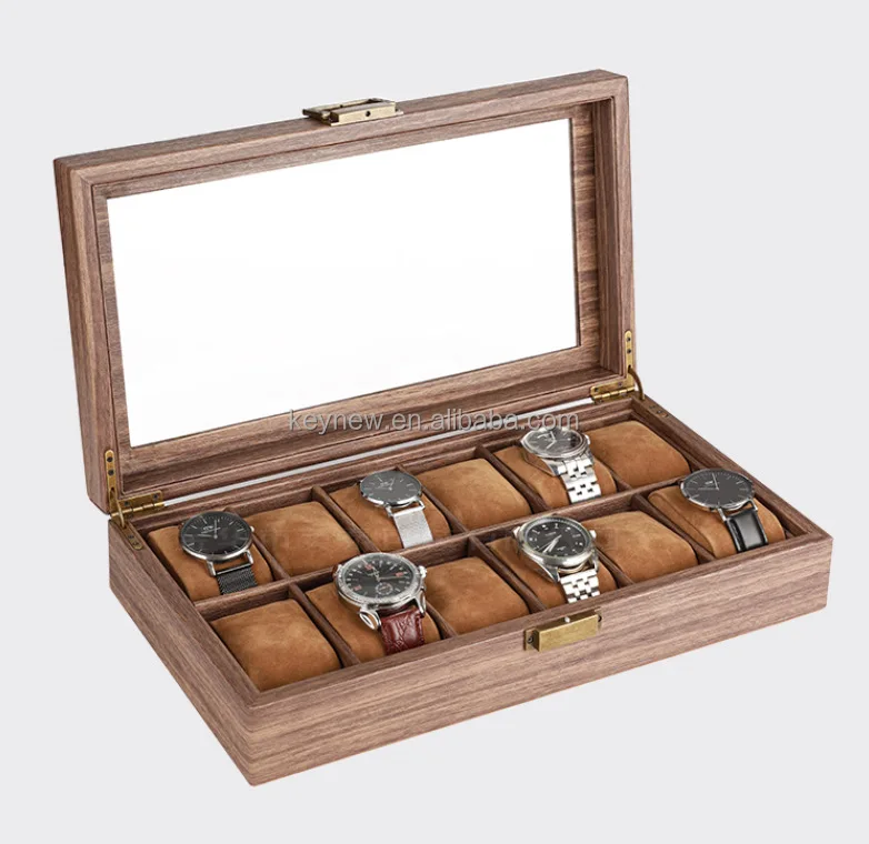 12-watch Display Box Black Carbon Fiber Design With Glass Top ...