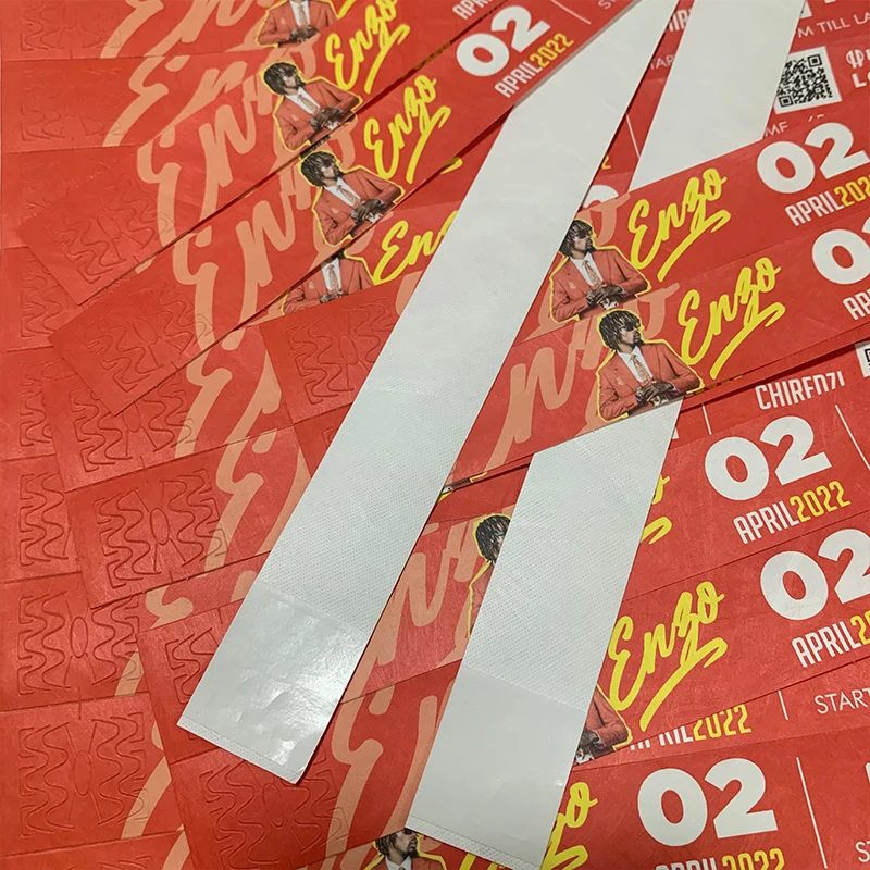 Custom Cheap Concert Entry Event Ticket 3/4 Inch Sheet Tyvek Wrist Band ...