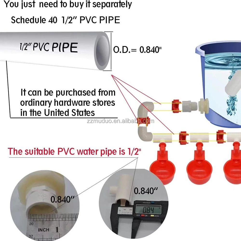 Muduoduo Poultry Bucket Drinker Line System - Easy Operate