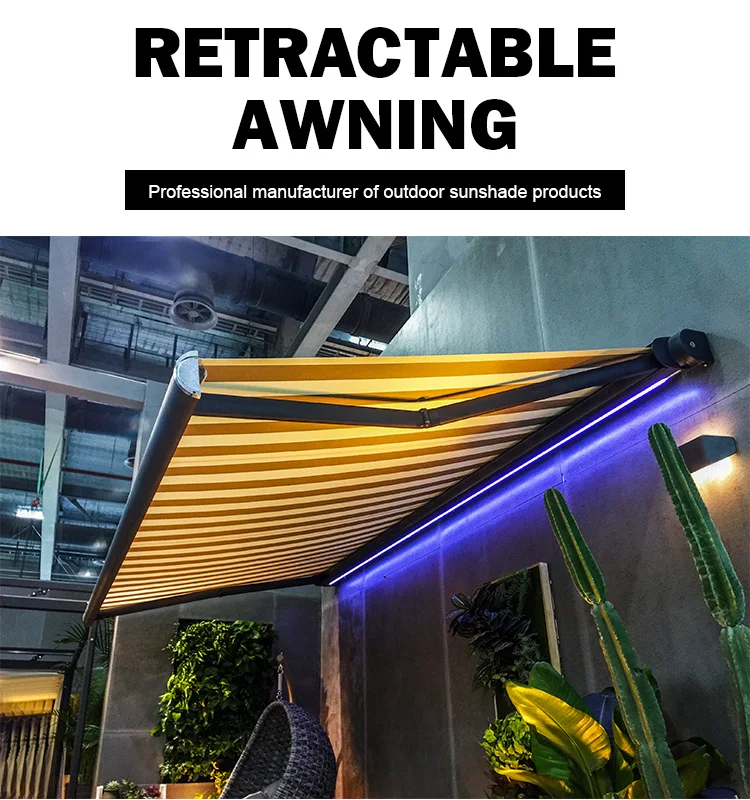 Motorized Retractable Awning - Perfect for Balcony & Garden