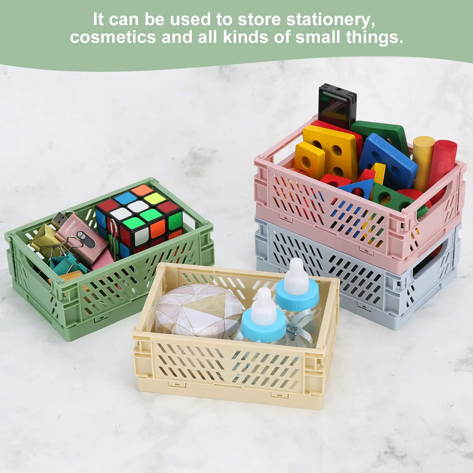 Modern Small Foldable Plastic Organizer Storage Box For Toys And Family ...