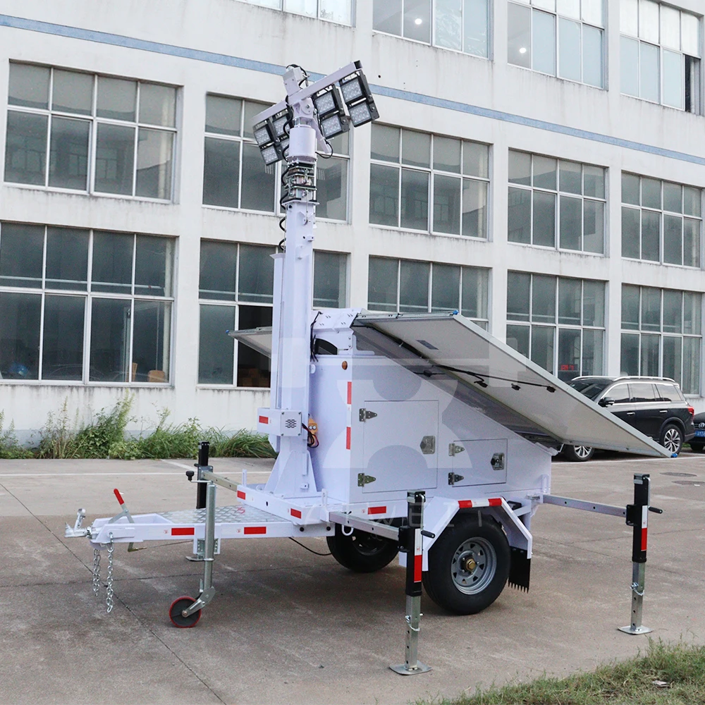Solar Light Tower with Night Light Portable Mobile Solar Powered ...