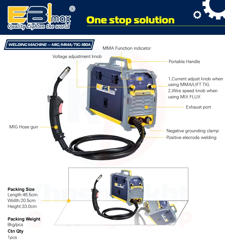 Ebimax Mig/mma/tig-180a 120 Amp Welder Mig Welders Welding Machine 220v ...