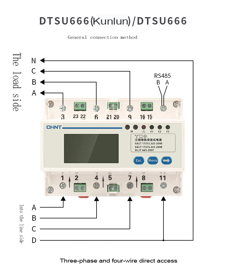 Dsu666-medidor monofásico de energía inteligente DTSU666, 3 fases, Kwh ...