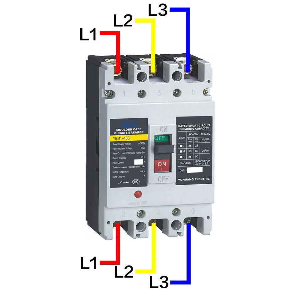 Factory Outlets For Yem1 3p 4p 63a-1250a Electrical Circuit Breaker Moulded Case Circuit Breaker ...