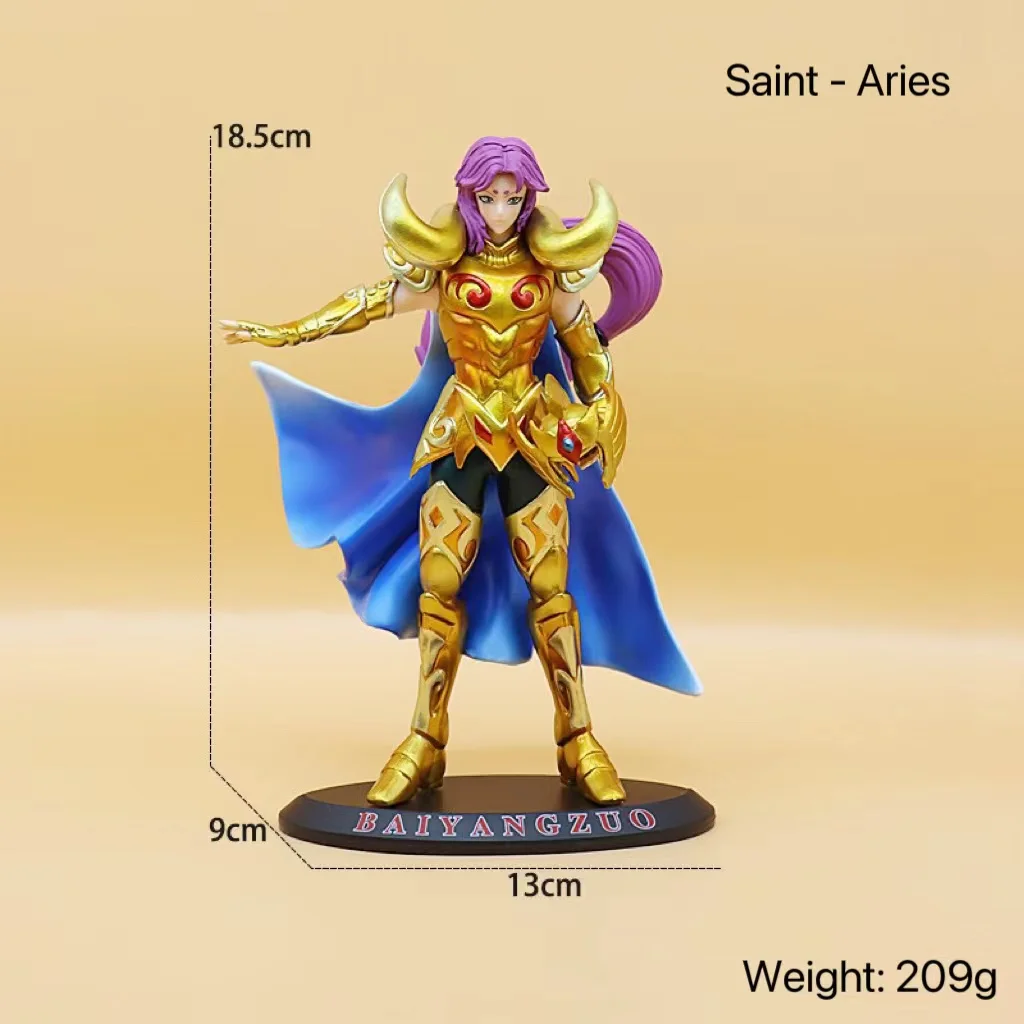 21cm Gold Saint Seiya Anime Figure Pvc Horoscope Aries Pisces Aquarius ...
