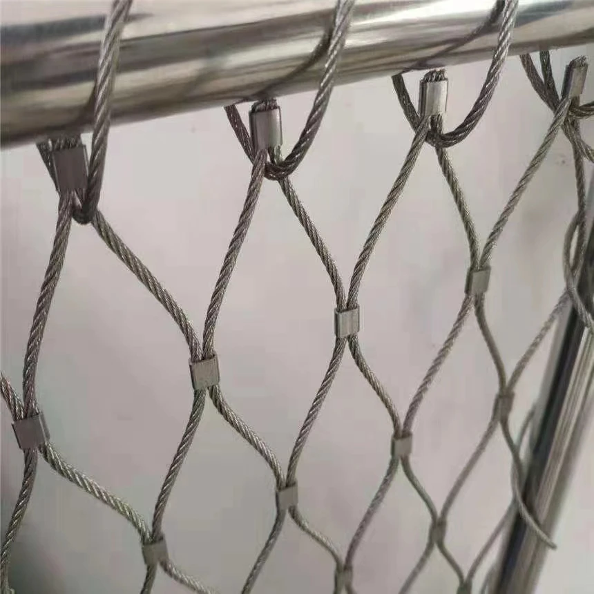 304/316 Zoo Wire Mesh Fence Stainless Steel Rope Mesh For Safety Fence ...