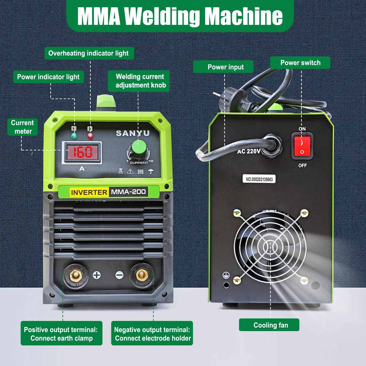 SANYU High Efficient Inverter MMA Welder MMA IGBT Inverter Arc 200A ...