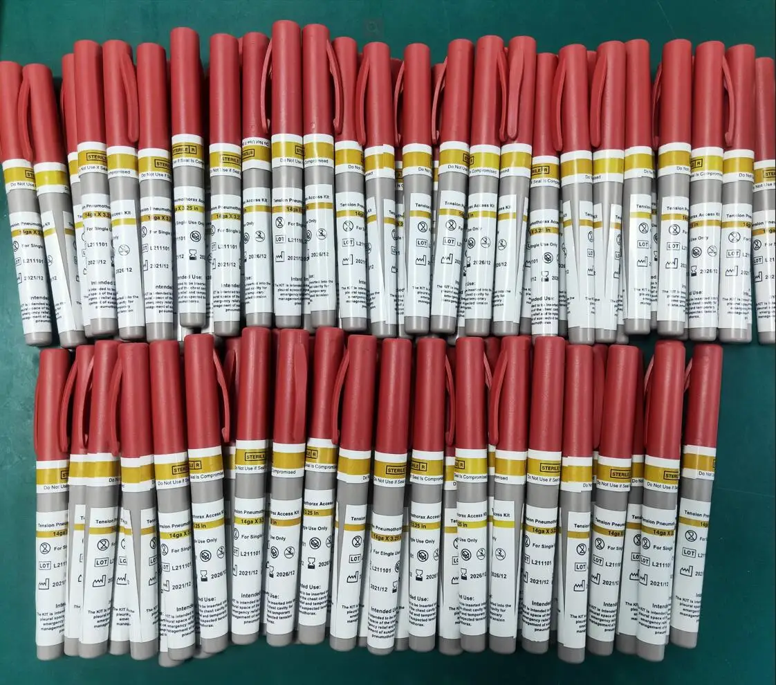 Intercostal Space Air Release Treating A Tension Pneumothorax Needle ...