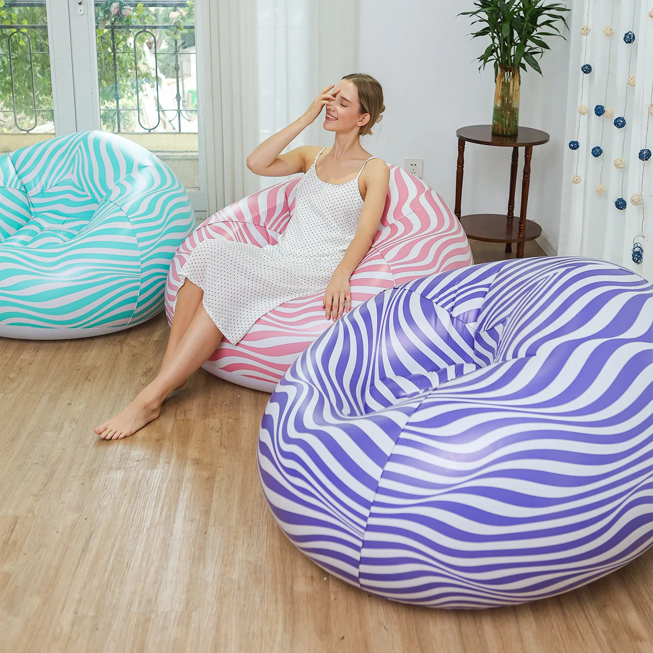 Hot Sale Pvc Factory Lazy Inflatable Lounger Air Sofa 1 Seat Chair ...