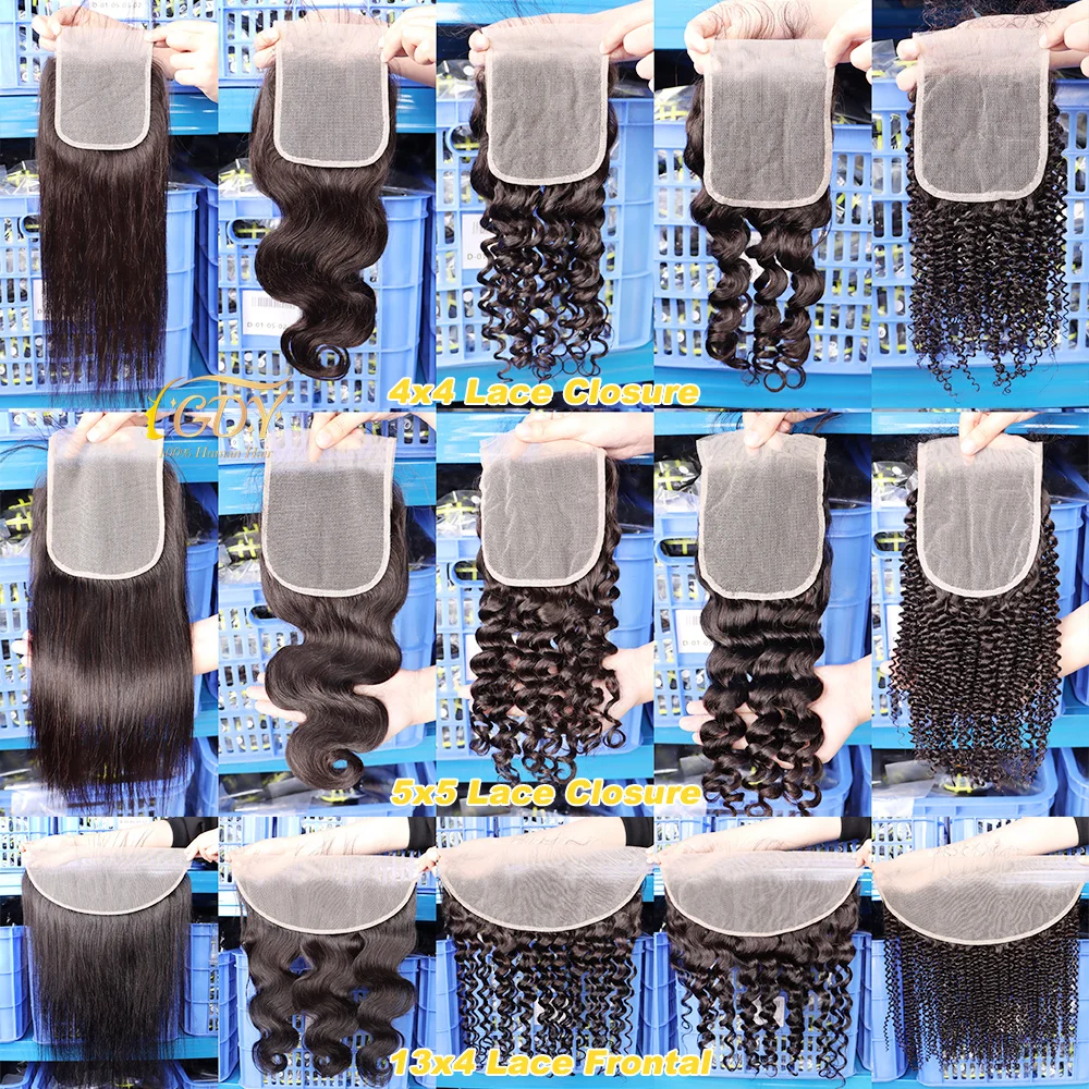 Lace Frontal Closure Cheap Top 10a Raw Indian Human Hair 2x6 13x4 4x4 5x5 6x6 Swiss Transparent ...