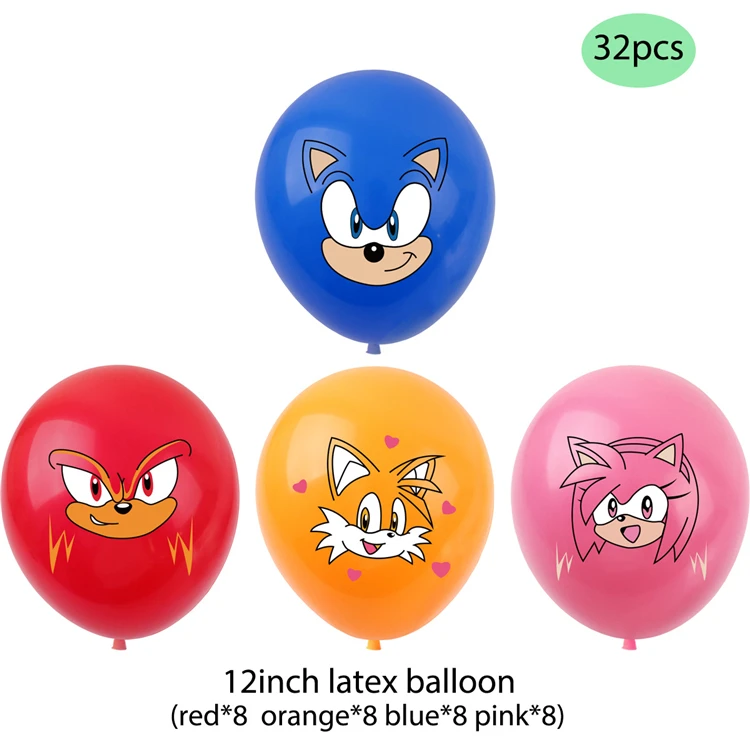 Factory Hedgehog Sonic Theme Happy Birthday Banner Balloon Set Mixed ...