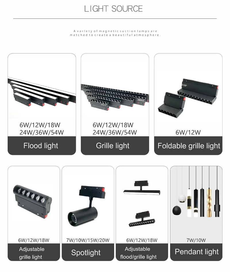 Ceiling Magnetic Track Light 7w Aluminum Smart Control Linear Magnet ...