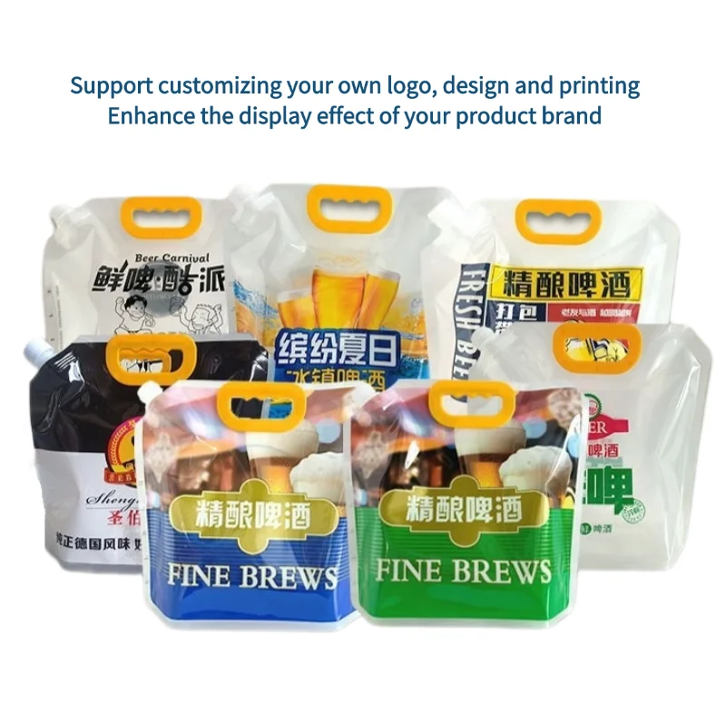 Customized 5L Beer Water Spout Bag with Portable Handle Self-Supporting ...