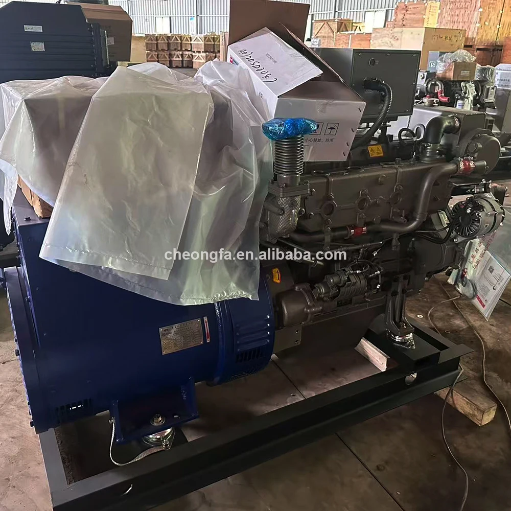 Offshore Diesel Generator Set 75kw 1500rpm Open Frame Marine Diesel ...
