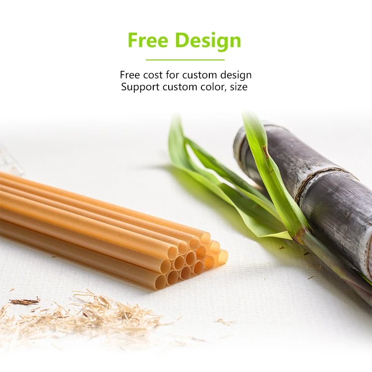 Vegetable Fiber Individual Wrapped Sugarcane Bagasse Straw Compostable ...