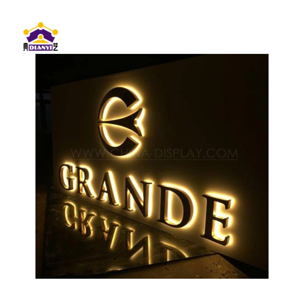 Halo Lit Signage Metal Letters Acrylic Sign Led Backlit Channel Letter Illuminated Signs For ...