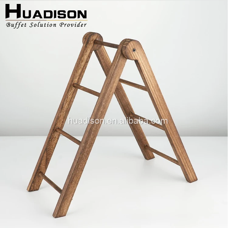 Huadison Three Tier Ladder Serving Station Plate Wood Shelf Food 3 Tier ...