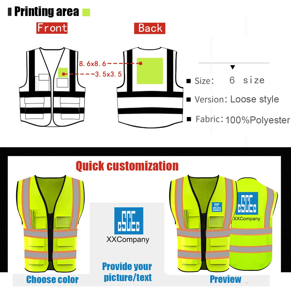 Customized Safety Vests for Outdoor Work - Reflective & Durable