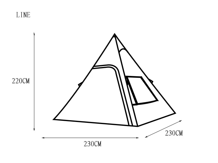 Pyramidal Family Shape Outdoor Indian Glamping Camping Tipi Tent ...