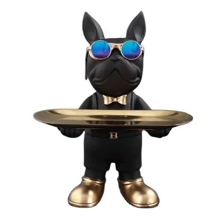 Factory Custom Oem Dog Statue Butler With Tray For Storage Table Live ...