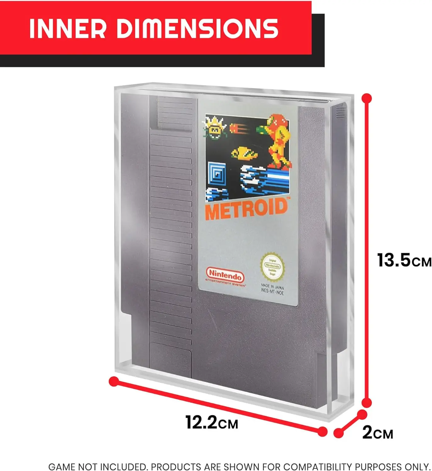 4MM Thick Acrylic Display Protector Compatible Nintendo NES Game ...