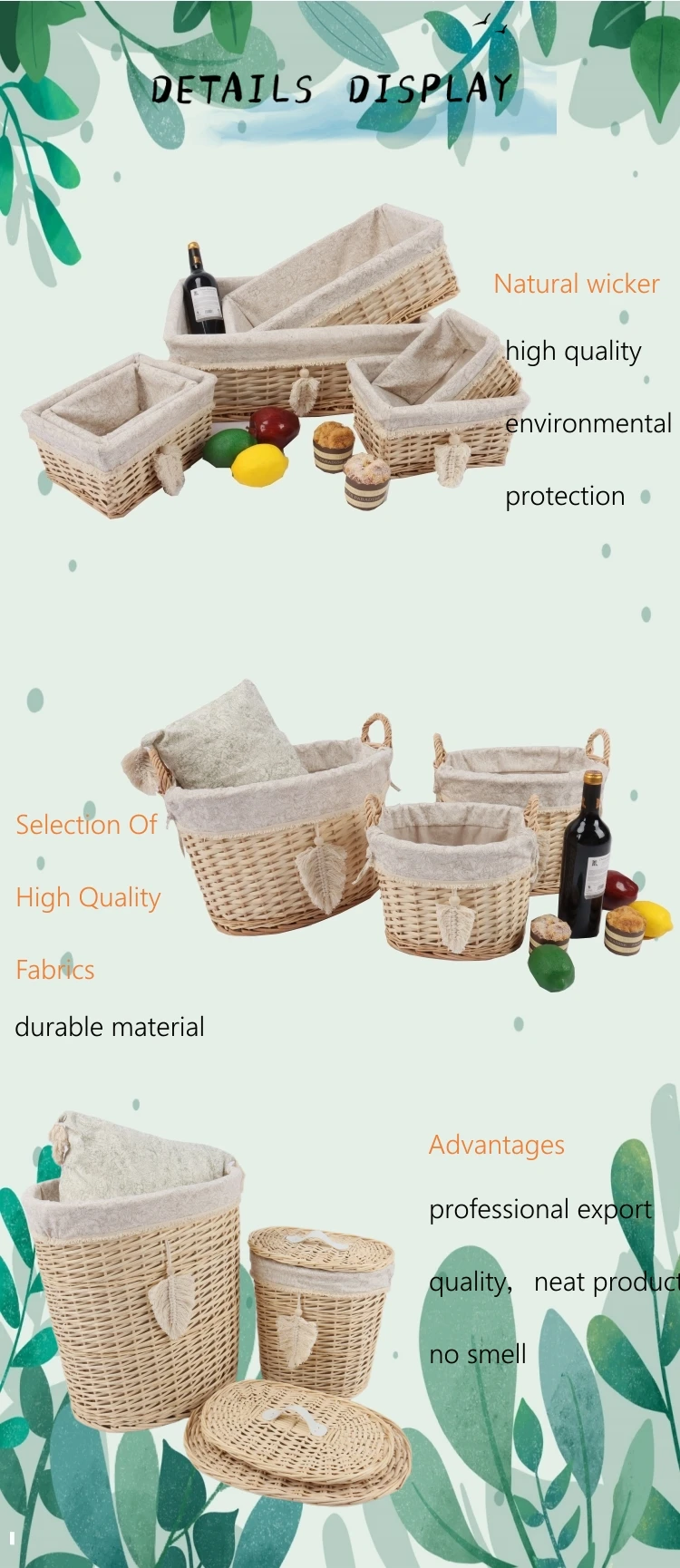 Empty Willow Rattan Hamper Baskets Wicker Trunk Storage Box With Lid ...