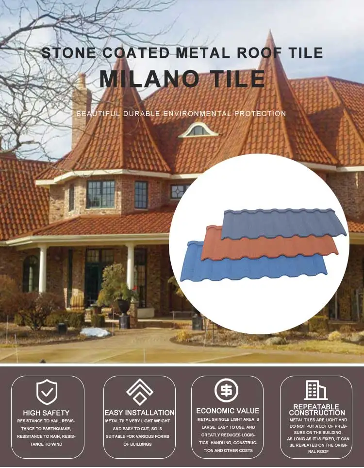 Modern Milano Stone Coated Metal Roof Tiles From China Supplier Heat ...