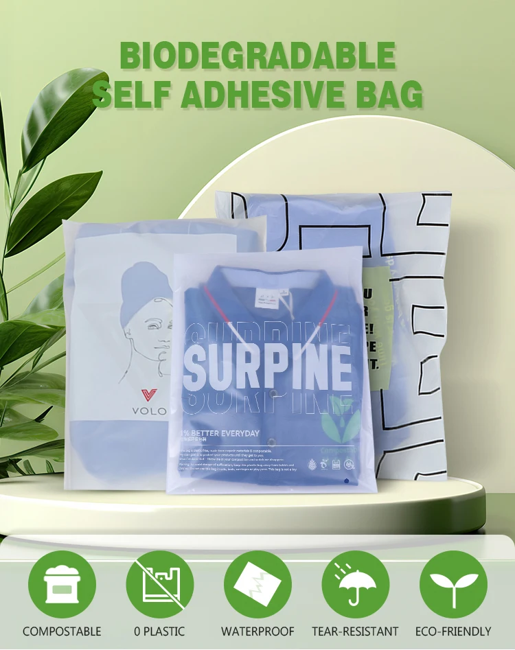 100% Pla Biodegradable Cornstarch Bags Compostable Garment Packaging ...