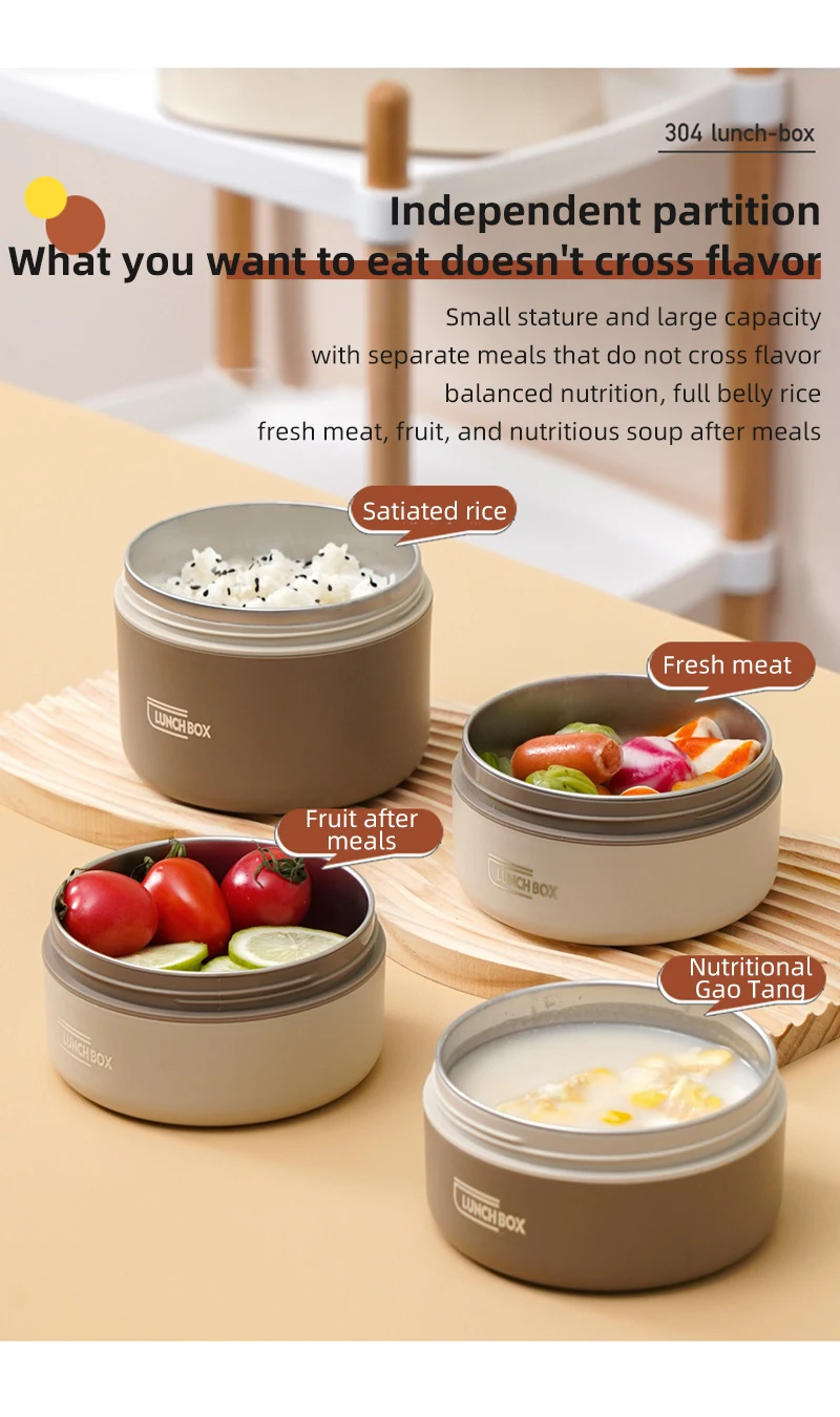 Food Lunch Container Stainless Steel Bento Lunch Box For Kids With Bag ...