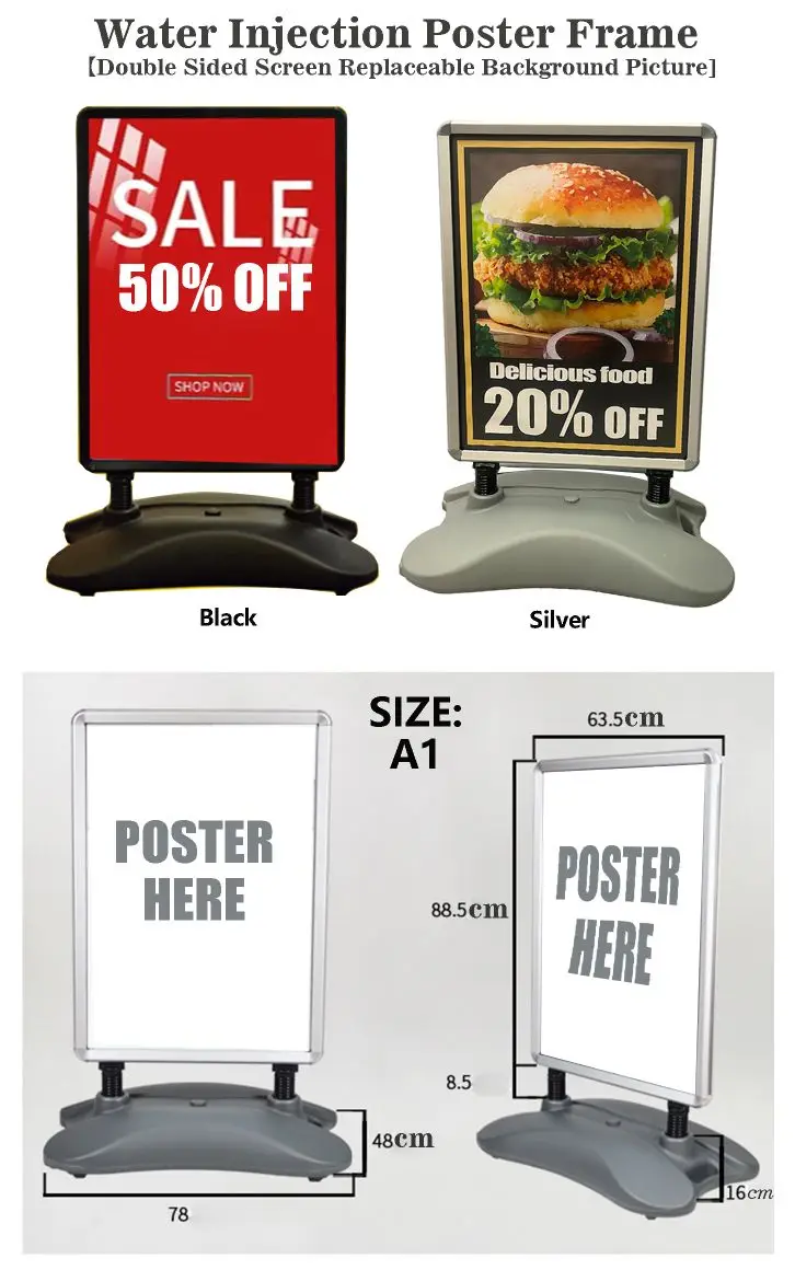Durable Outdoor Display Poster Stand with Water Tank