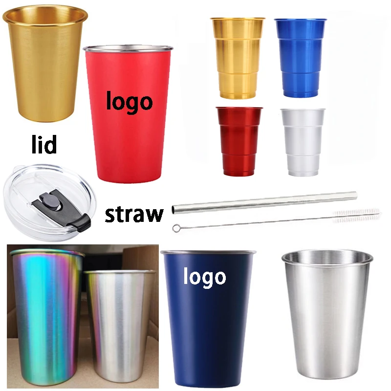 Custom Color Changing Stacking Aluminum Beer Cups gold Aluminum Cup ...