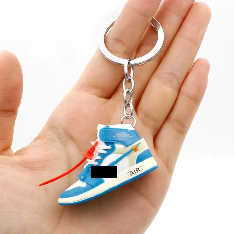 Rubber Pvc Plastic Basketball 3d Mini Shoe Keychain Ow Aj1 Jor Dan Shoe ...