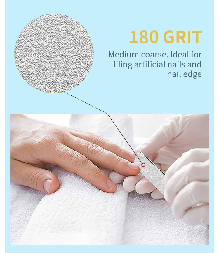 Hot Sale Custom logo Rectangle Shape Nail Files Pack Disposable Double ...