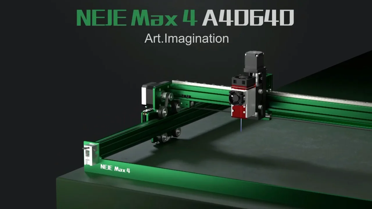 Neje Max 4-axis Industrial Laser Engrave Machine High Power 80w 100w ...