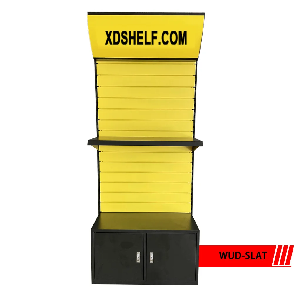 Yellow Color Metal Slat Wall Panel Board Tools Stand With Lockable ...